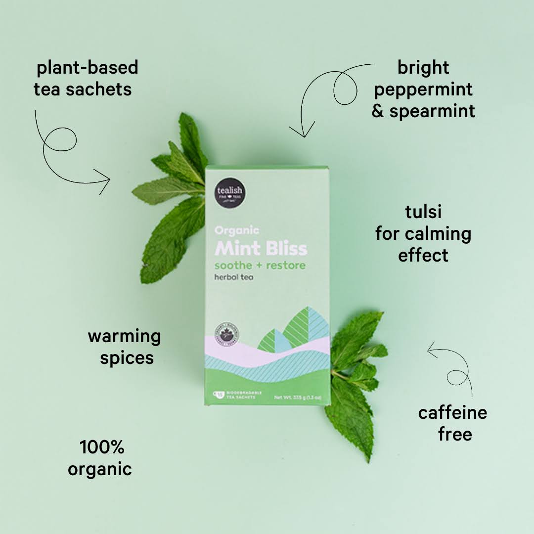 Organic Mint Bliss Tea Pyramid Teabags